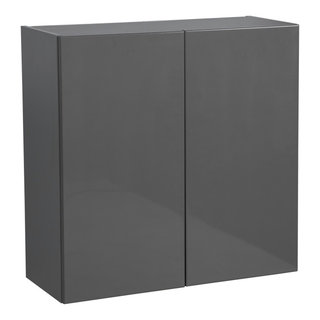 24 x 30 Wall Cabinet-Double Door-Grey, 24 x 30 x 12|Gray Gloss - Modern ...