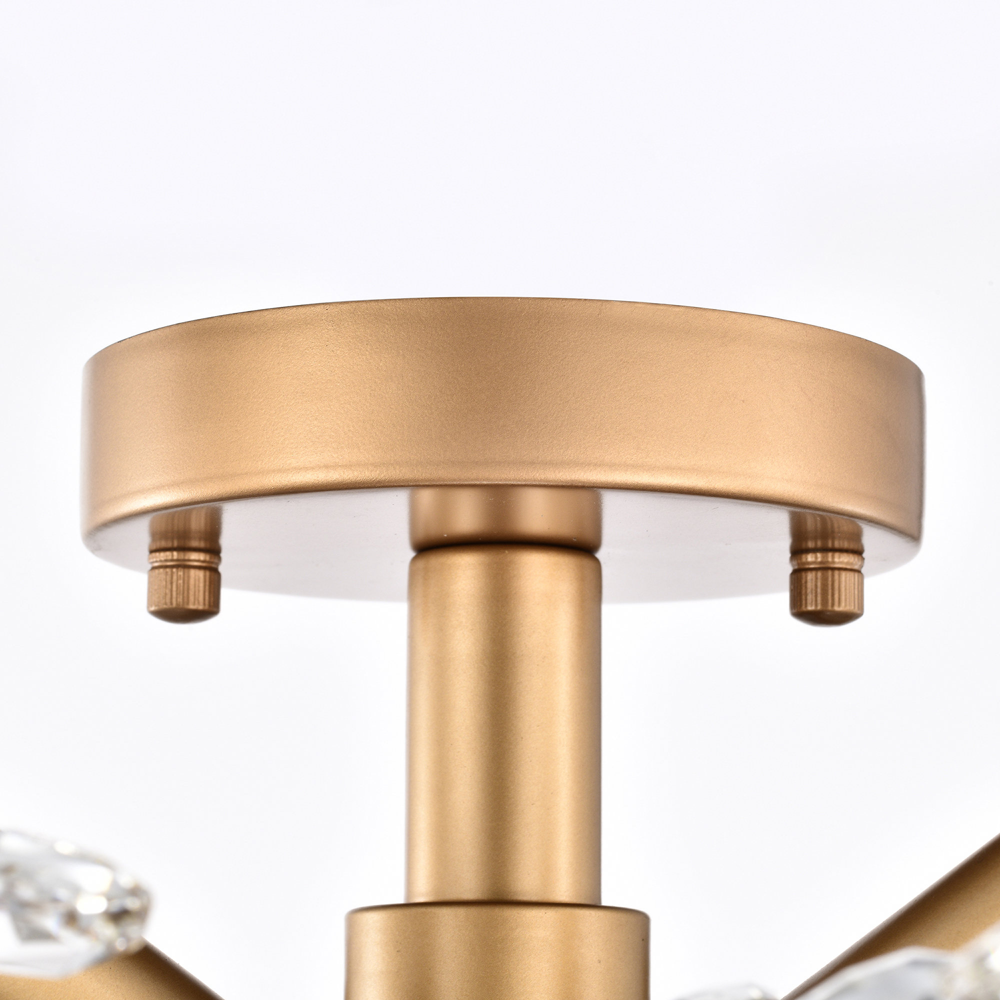 Cathy 4-Light Crystal Leaves Flush Mount, Shiny Bronze Finish Branches ...