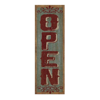 Art Licensing Studio 'Open Sign Blue' Canvas Art, 6"x19" - Contemporary ...