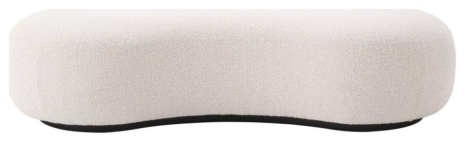 Boucle Cream Curve Bench | Eichholtz Bjorn - Contemporary - Upholstered ...