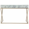 Faux Marble Writing Desk with Storage - Contemporary - Desks And ...