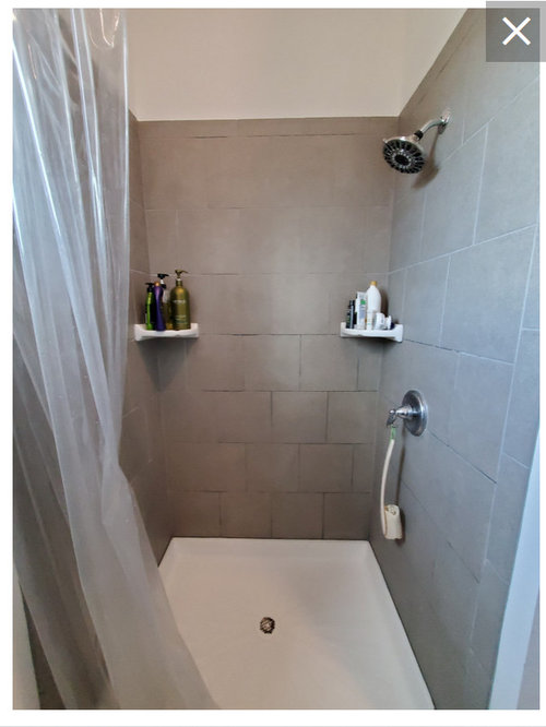 large format shower tile, size and layout?