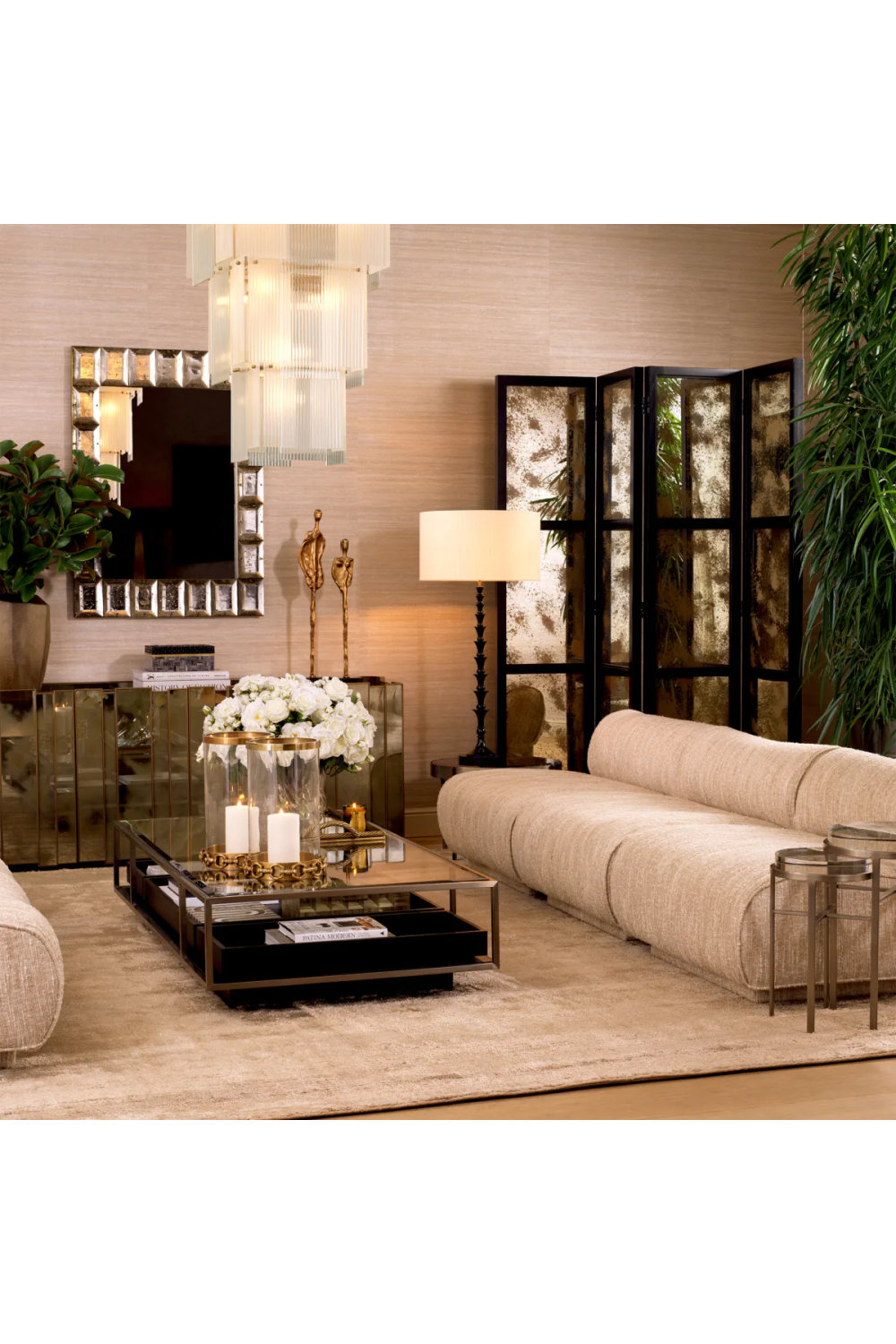 Antique Mirror Folding Screen, Eichholtz Jacques - Transitional ...