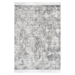 nuLOOM Agata Textured Tassel Contemporary Geometric Area Rug, 5'3"x7'7 ...