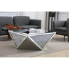 Elegant Modern 38" Square Crystal Coffee Table Silver Crystal ...