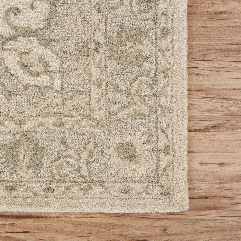 8' x 10' Green and Cream Medallion Area Rug - Mediterranean - Area Rugs ...