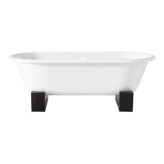 Cheviot Products Regal Cast Iron Tub With Wooden Base and Continuous ...