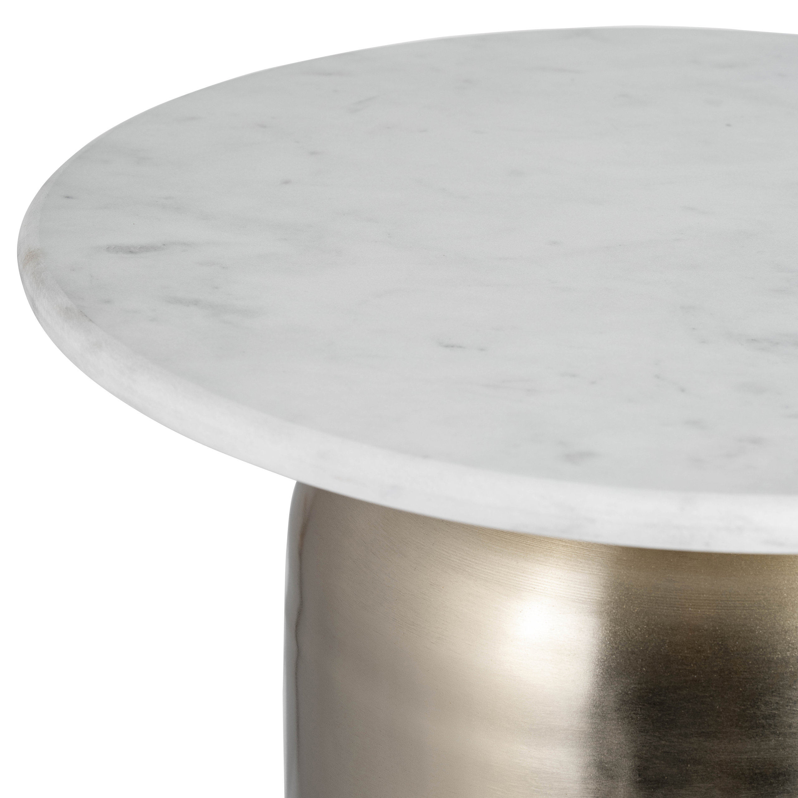 Marble/Metal, 16"Dx23"H Side Table, White/Gold Kd, 16x16x23 inches ...