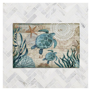 Bay Turtles 5'x7' Accent Rug, 2X3 - Beach Style - Area Rugs - by Laural ...