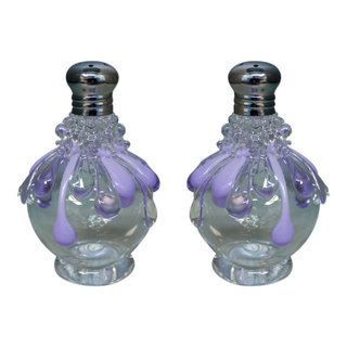Applique Icicle Purple Salt and Pepper Shaker Set - Contemporary - Salt ...