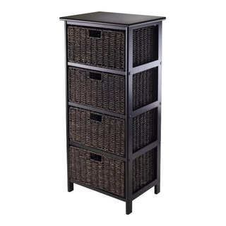 Winsome Omaha Transitional Solid Wood Storage Rack w/ 3 Foldable ...
