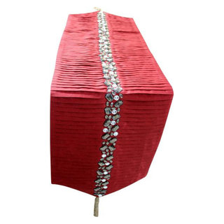 Designer, Decorative Table Runners, Deep Red, Clear, Smoke, Silk, 14 ...