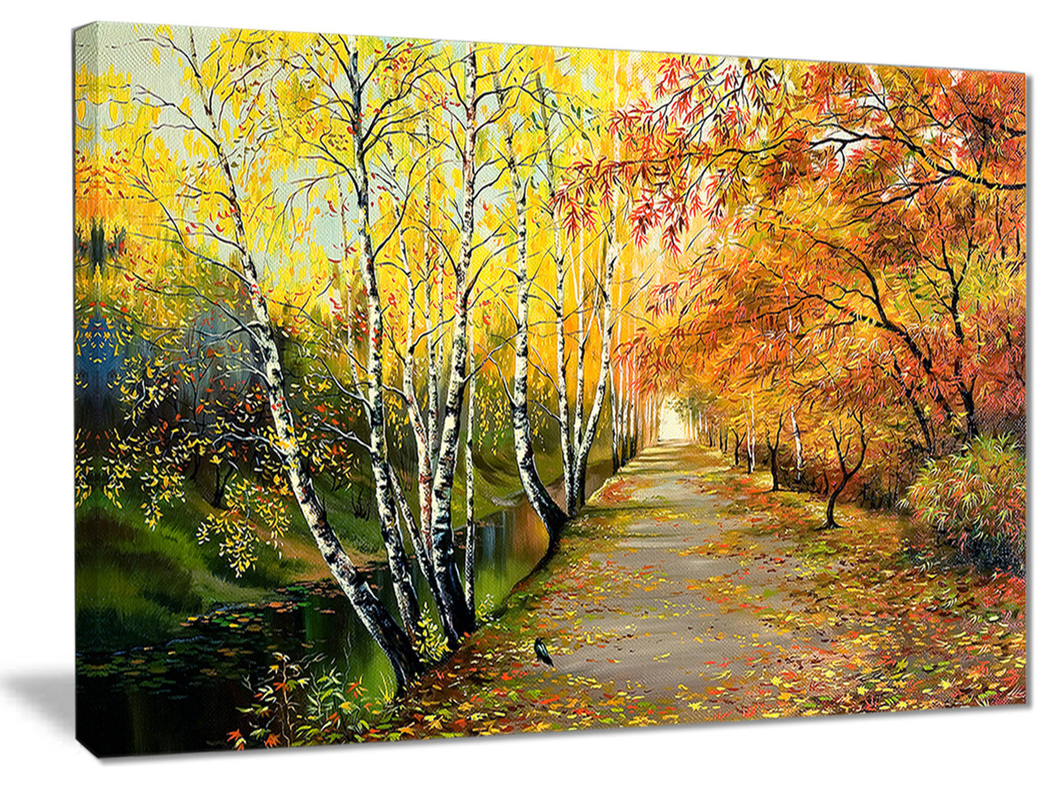 "Beautiful Fall Forest" Landscape Canvas Print, 20"x12" - Contemporary ...