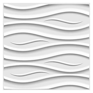 White Wave 3D Wall Panels - Modern - Wall Panels - by Dundee Deco | Houzz
