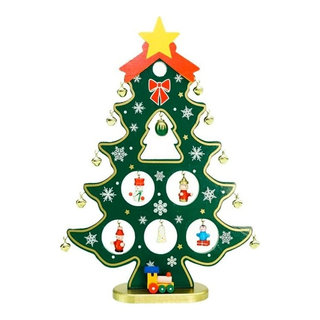 11.25" Wooden Christmas Tree Cut-Out Ornaments Decoration ...