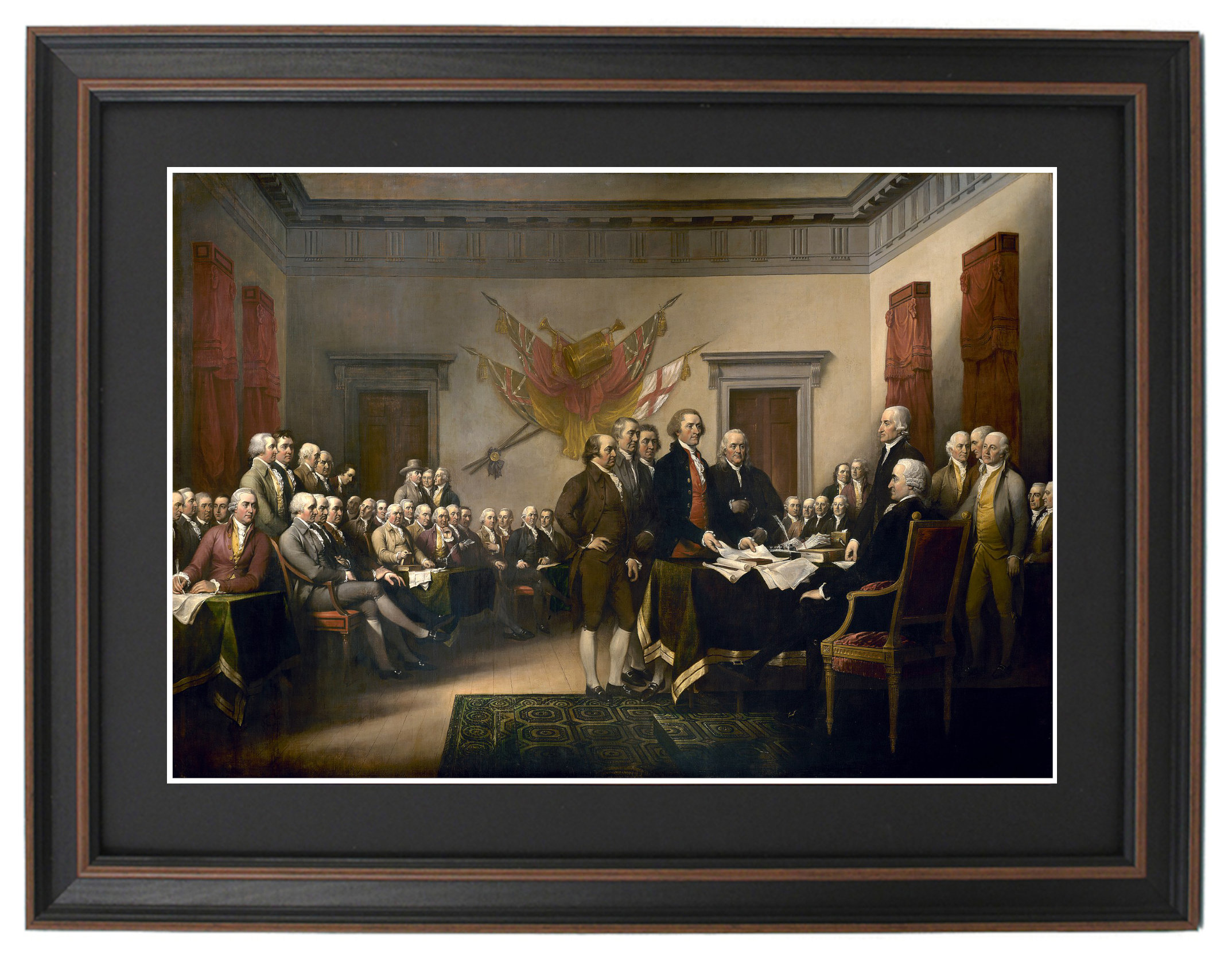 Framed Declaration of Independence Painting by John Trumbull ...