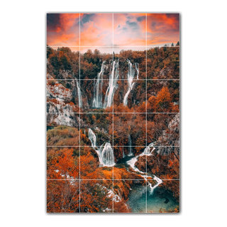 Waterfalls Ceramic Tile Wall Mural HZ501091, 24" Wide x 36" High ...
