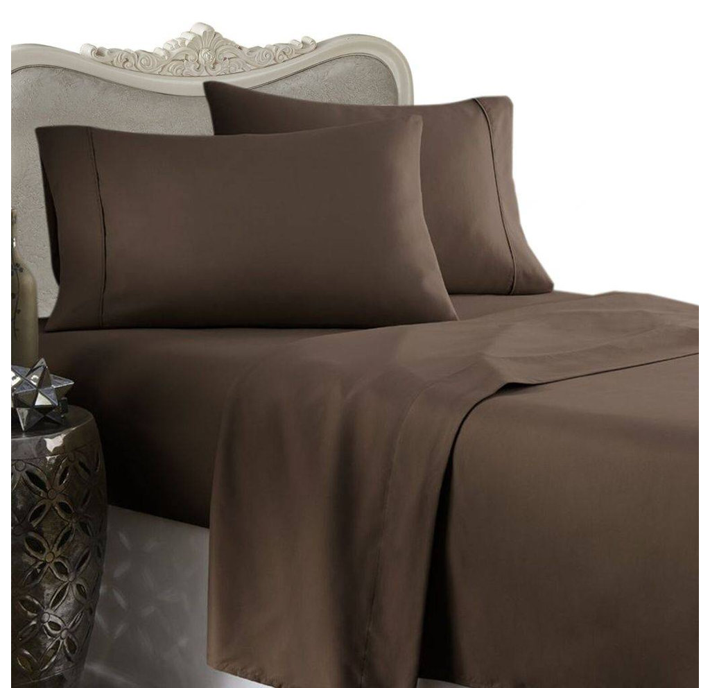 Chocolate Twin 2-Piece Bed Duvet Set, Twin XL - Contemporary - Duvet ...