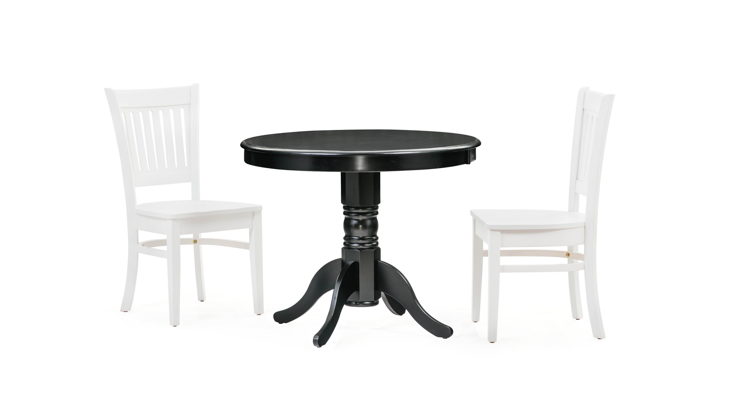 36" Round Dining Room Table Chair Set, 3 Piece - Traditional - Dining ...