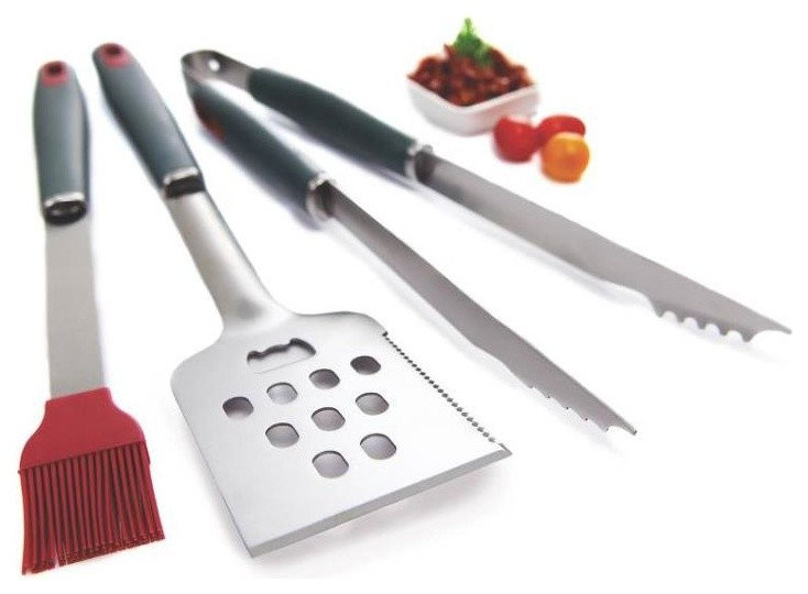 GrillPro 3-Piece Barbeque Tool Set - Contemporary - Grill Tools ...