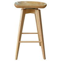 24" Bali Swivel Stool, Natural - Midcentury - Bar Stools And Counter ...
