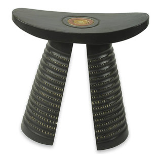 Tekura Adinkra Cedar Stool - Traditional - Accent And Garden Stools ...
