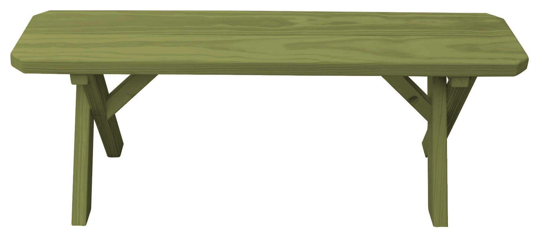 Pressure Treated Pine Cross Leg Picnic Bench, 4 Foot - Transitional ...