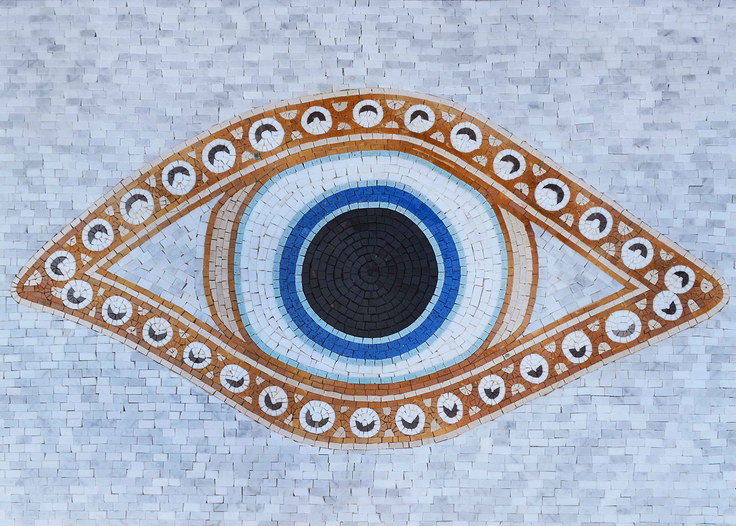 Mosaic Patterns, Evil Eye Oval, 51" x 38" - Contemporary - Tile Murals ...