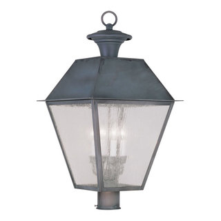4 Light Outdoor Post Top Lantern in Coastal Style - 15 Inches wide by ...