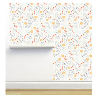 Astrid White Wallpaper, Sample 12"x8" - Contemporary - Wallpaper - by ...