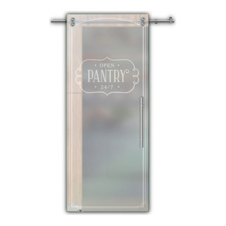 Pantry Frameless Sliding Glass Door with Frosted Pantry Design, 38"x81 ...