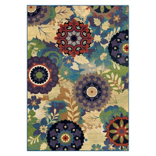 Orian Rugs, Bright Color Floral Sassy, Multi, Area Rug, 5'3"x7'6", 3805 ...
