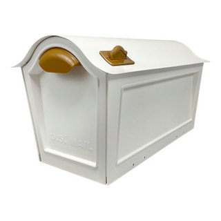 Extra Large White and Gold Chalet Mailbox - Transitional - Mailboxes ...