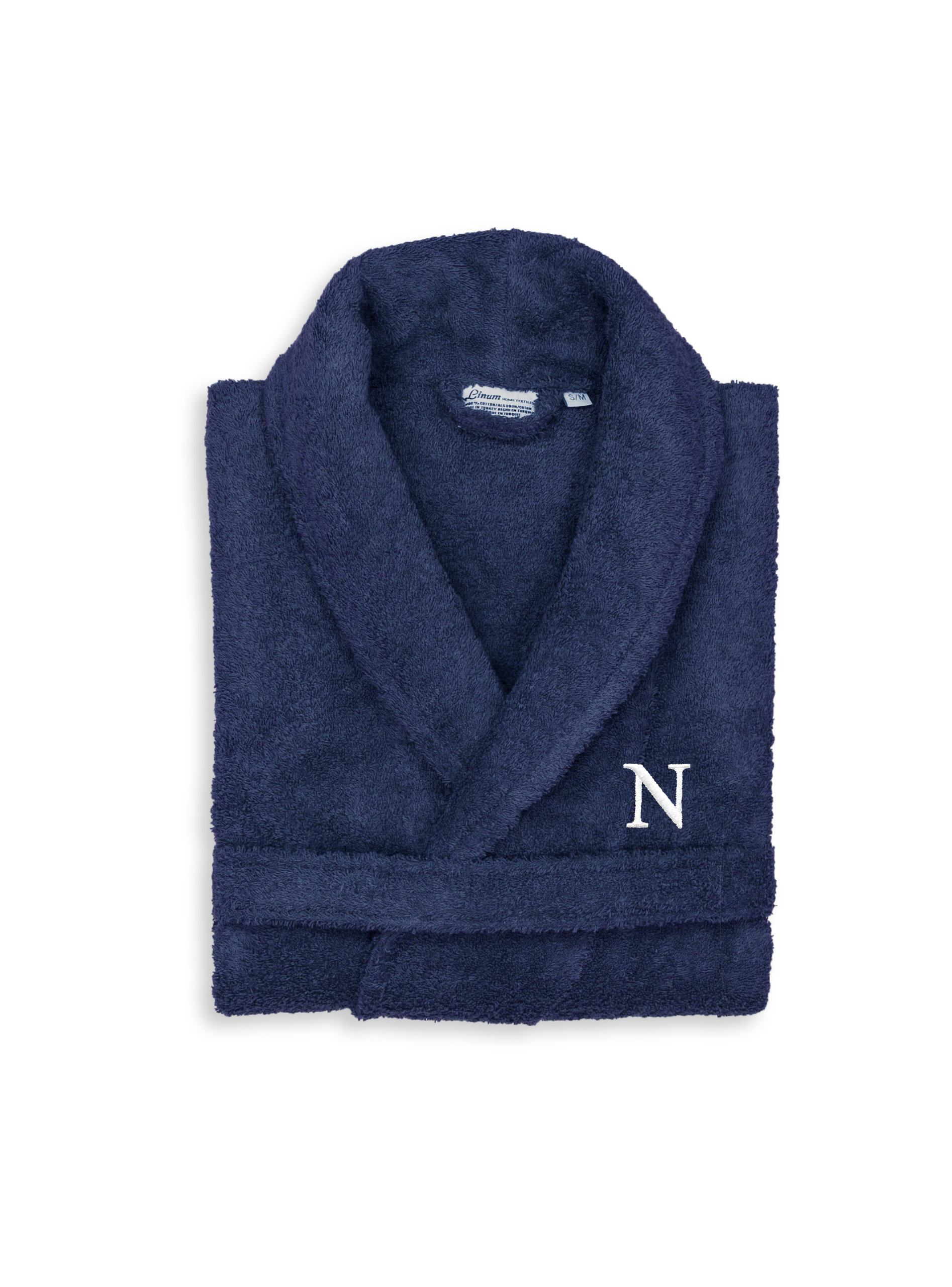 Personalized Navy Terry Bathrobe, Large/Extra Large - Contemporary ...