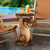 Design Toscano T-Rex Dinosaur Side Table - Rustic - Outdoor Side Tables ...