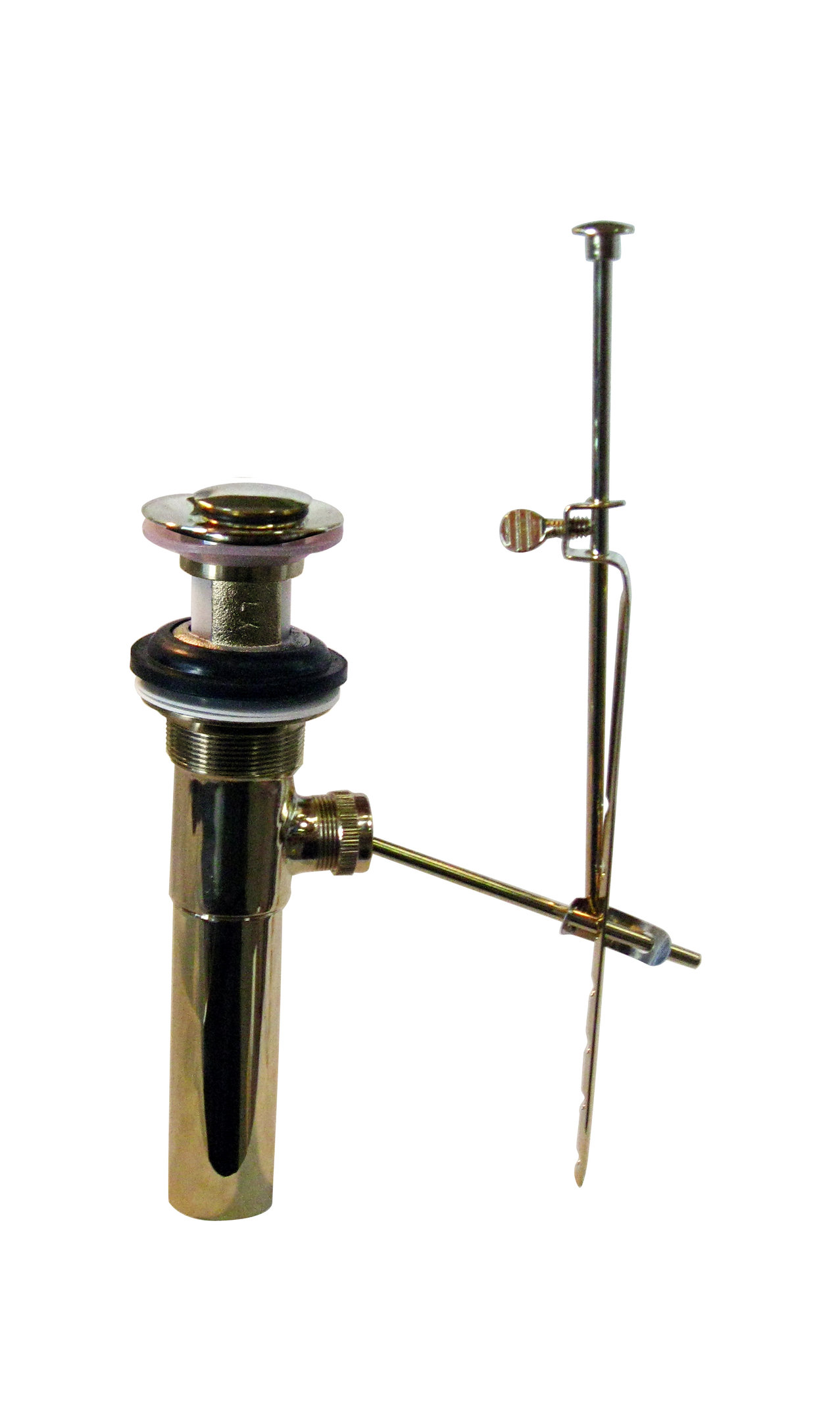 Pop-Up Lavatory Drain With Overflow Holes, Exposed, Polished Brass ...