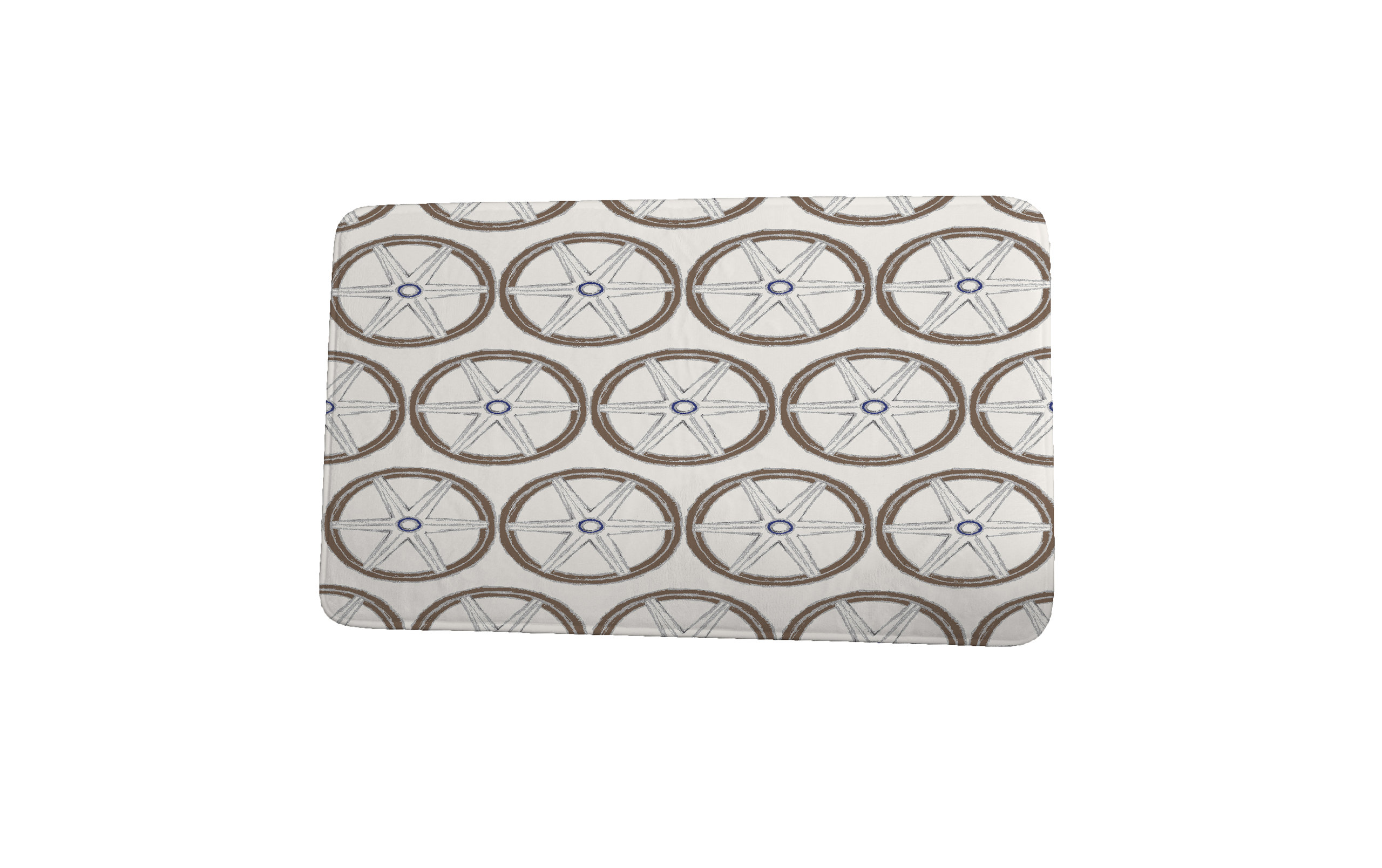 Nantucket Nautical Geo Lines Geometric Print Bath Mat, 21"x34" - Beach ...