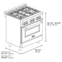 ZLINE 30 in. Professional Dual Fuel Range With White Matte Door, RA-WM ...