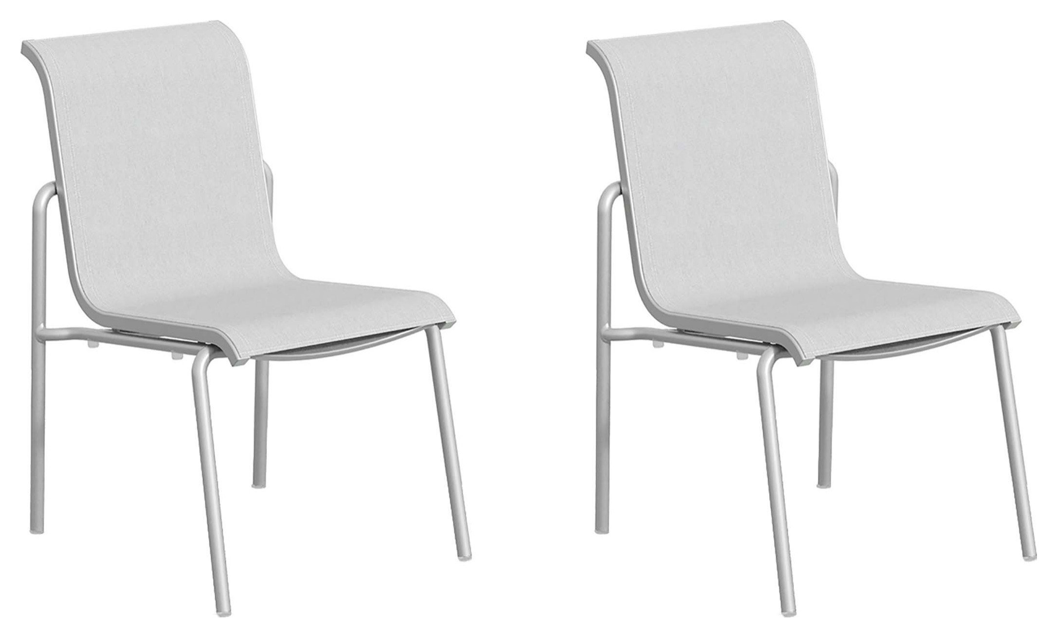 Orso Sling Side Chair, Fog Sling, Flint Powder Coated Aluminum Frame ...