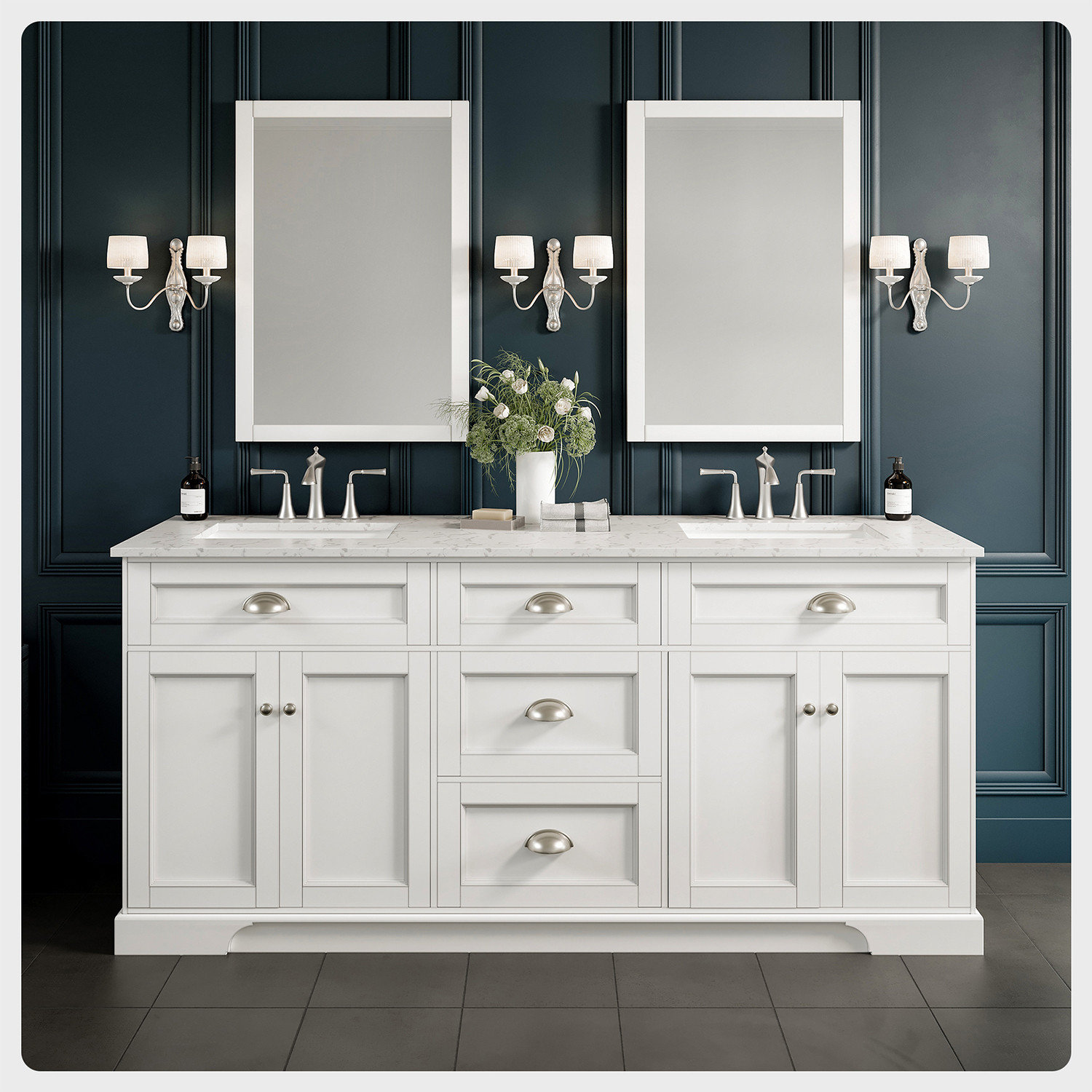 Eviva Epic Transitional White Bathroom Vanity - Transitional - Bathroom ...