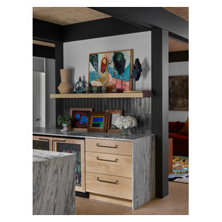 Kitchenette Black Brick Backsplash - Contemporary - Home Bar - Atlanta ...