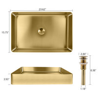 Rectangle Stainless Steel Modern Bathroom Sink - Contemporary ...