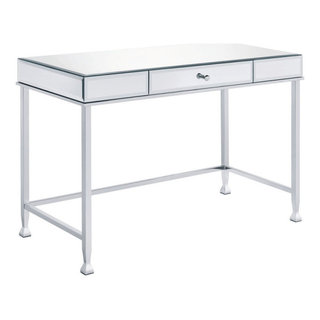 42" Clear Mirrored Writing Desk - Contemporary - Desks And Hutches - by ...