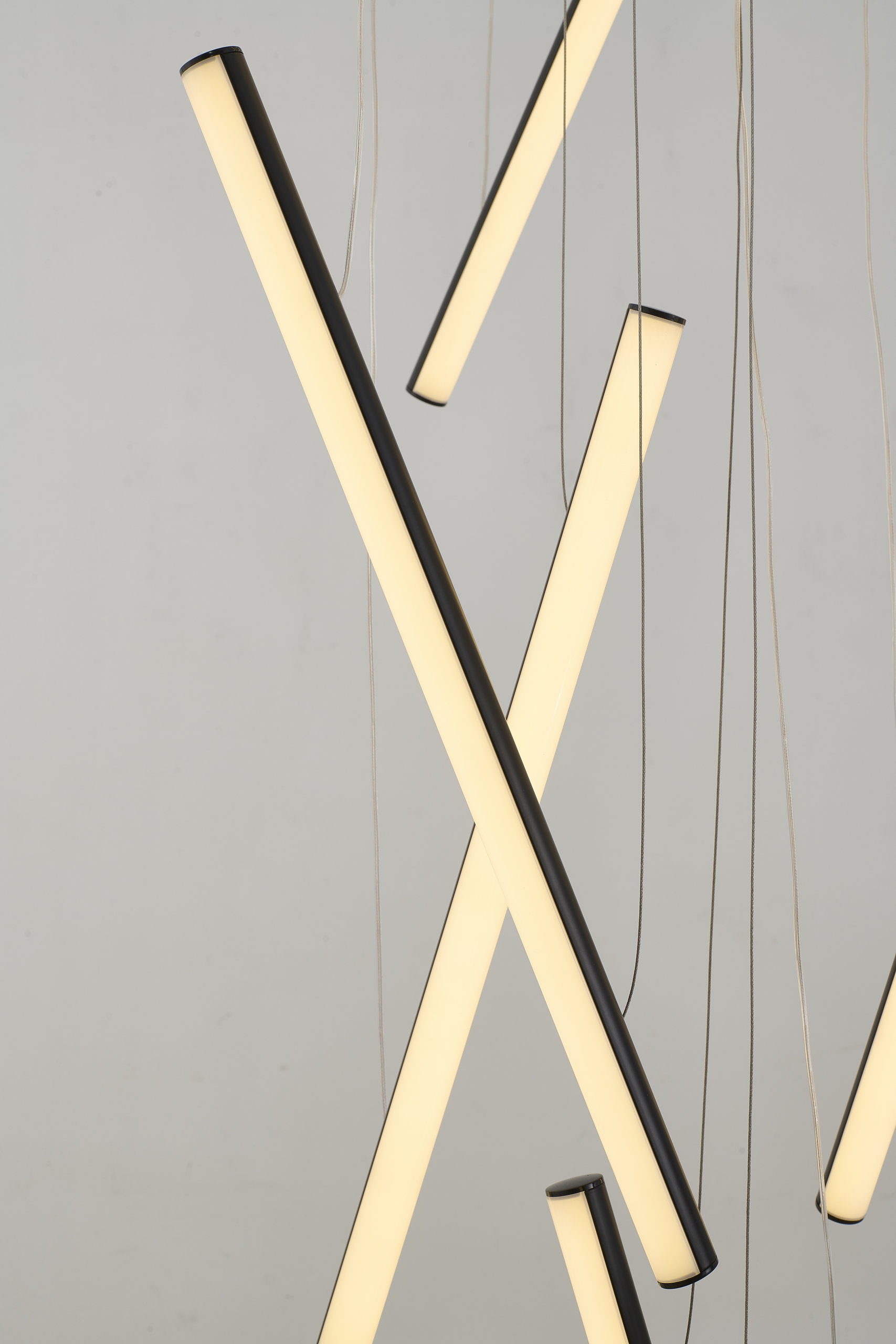 12-Light Satin Black Metal LED Chandelier With White Acrylic Diffusers ...