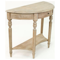 Demi Lune Wall Console, Limed Gray - French Country - Console Tables ...