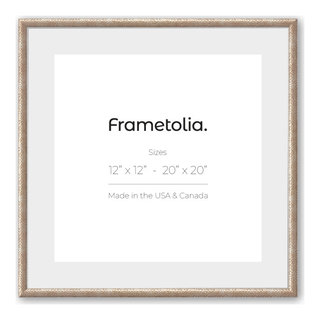 Hammered Champagne 1" Vintage Gallery/Picture Frame with Bright White ...