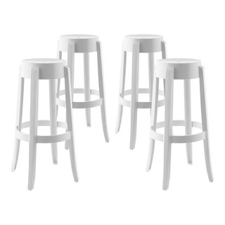 Casper Bar Stool Transparent Set of 4 - Transitional - Bar Stools And ...