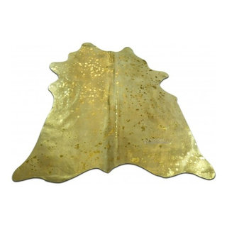 Gold Metallic Cowhide Rug, 5'x5' - Contemporary - Novelty Rugs - by ...