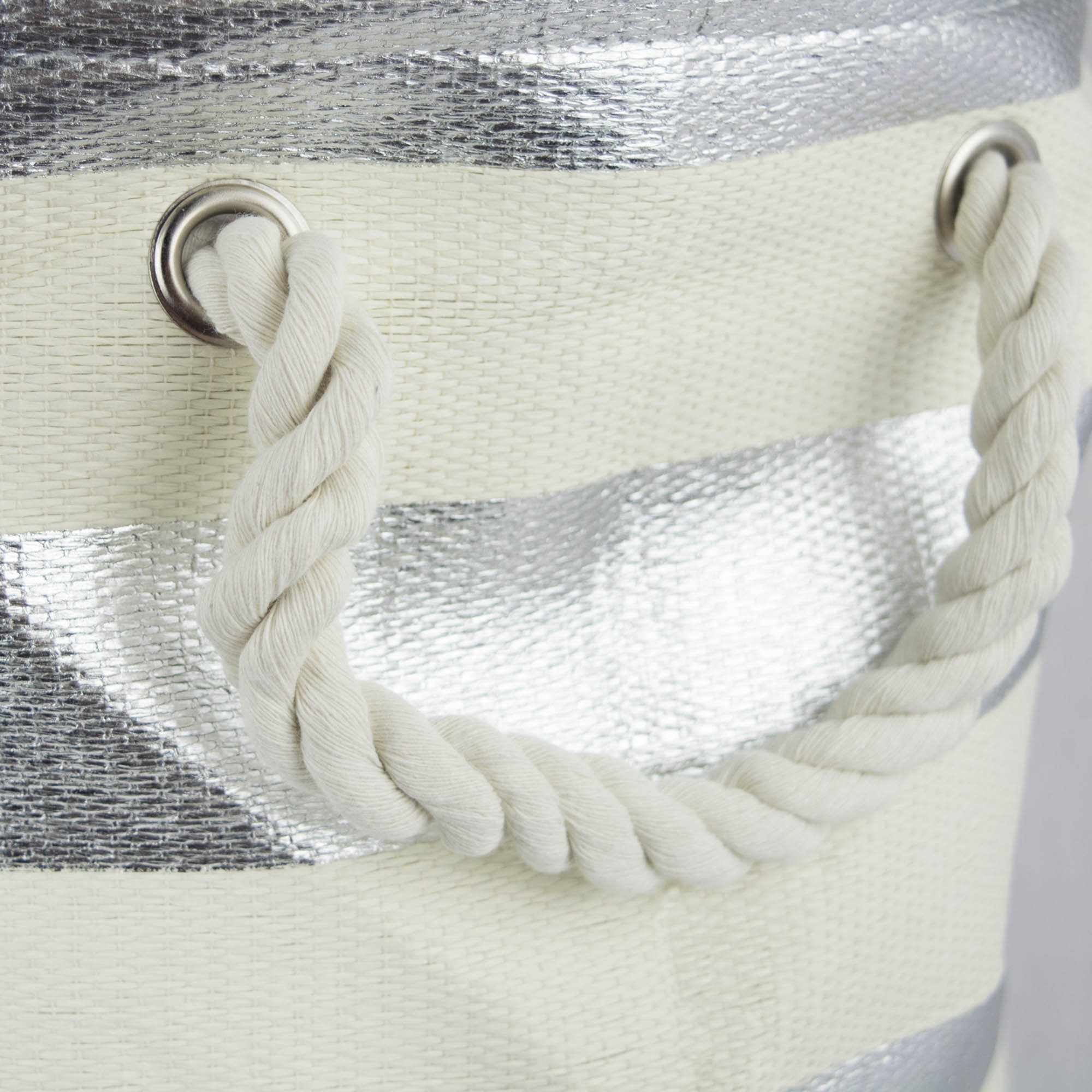 Paper Bin Stripe Silver Round Large 20x15"x15", 15DIAx20H ...