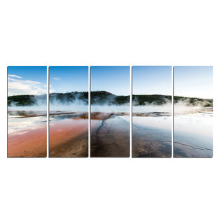 Grand Prismatic Spring at Sunset, Multipanel Seashore Canvas Print, 60 ...